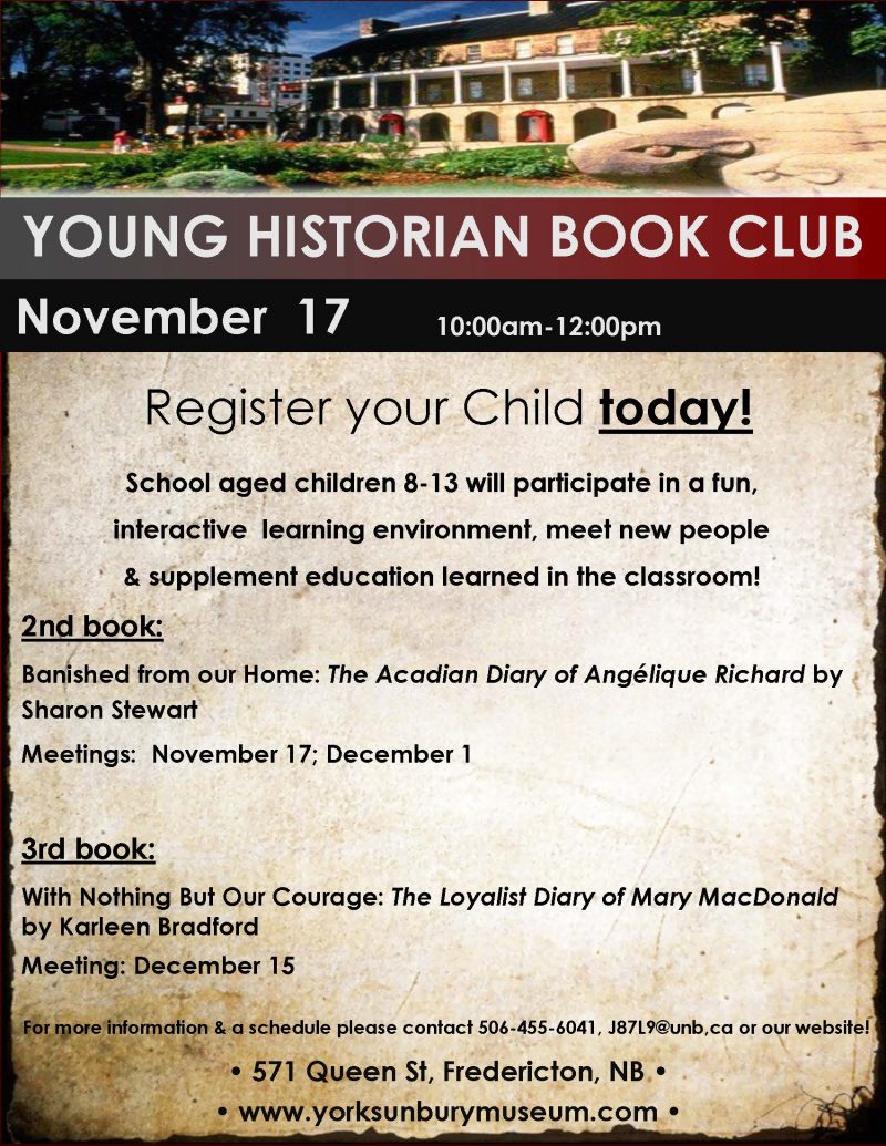 Young Historian Book Club - Fredericton Region Museum