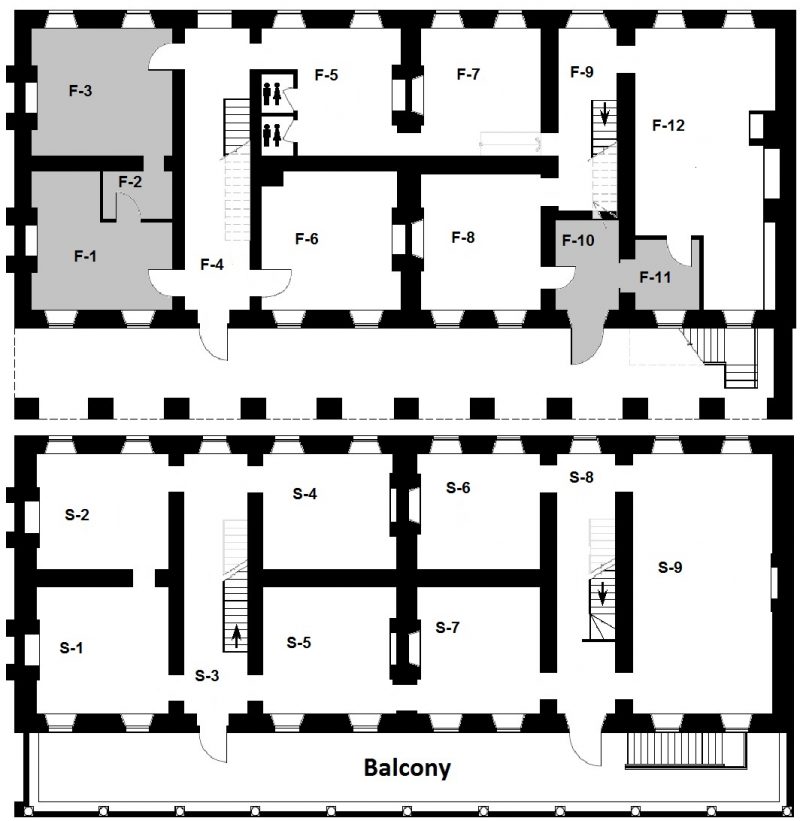 First Second Floor Plan with room codes - Fredericton Region Museum