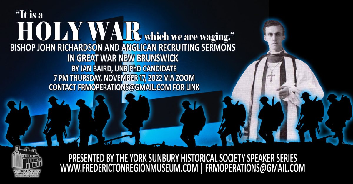 The "Holy War" of Bishop John Richardson Nov 17 - Fredericton Region Museum